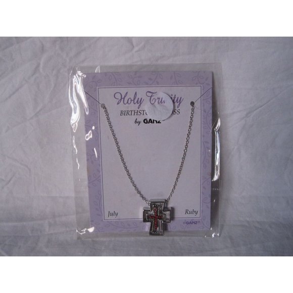 GANZ | Jewelry | New Holy Trinity Birthstone Cross By Ganz July Ruby ...